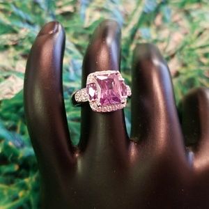 Jewelry | 18k White Gold Filled Purple Cz Princess Cut Ring | Poshmark